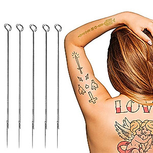 Tattoo Needles Set - Autdor 50PCS Mixed Tattoo Needles 3RL,5RL,7RL,9RL,3RS,5RS,7RS,9RS,5M1,7M1 Disposable Sterile Tattoo Gun Needles Assorted Liners,Shaders and Magnum (Mixed-RL/RS/M1-50pcs)