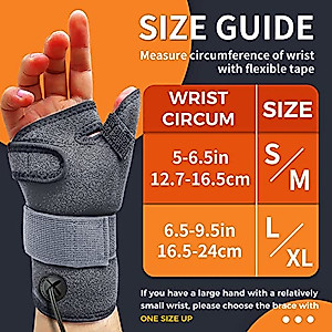 ELEKHEAL Wrist Thumb Brace Heating Pad for Arthritis and Carpal Tunnel Relief, Heated Wrap for Sprains Trigger Thumb, De Quervain's Tenosynovitis, Tendonitis Wrist Hand Pain Relief