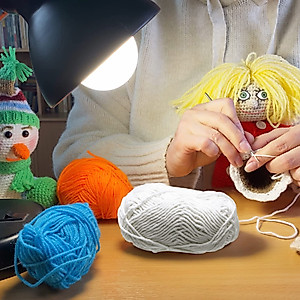 4 Pcs Glow in The Dark Yarn for Crochet Luminous Yarn 55 Yards Soft Craft Yarn for DIY Crafts Sewing Arts Beginners Crocheting Knitting Party Supplies, Blue