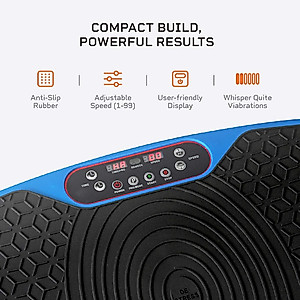Lifepro Waver Mini Vibration Plate - Whole Body Vibration Platform Exercise Machine - Home & Travel Workout Equipment for Weight Loss, Toning & Wellness - Max User Weight 260lbs