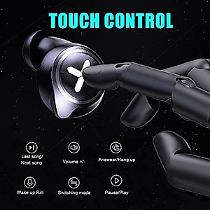 Mahipey Wireless Headphones Bluetooth 5.3 Noise Cancelling Wireless Gaming Earbuds with LED Power Display Microphone Hi-Fi Stereo Deep Bass Game/Music Mode IPX7 Waterproof Headset for iPhone/Android