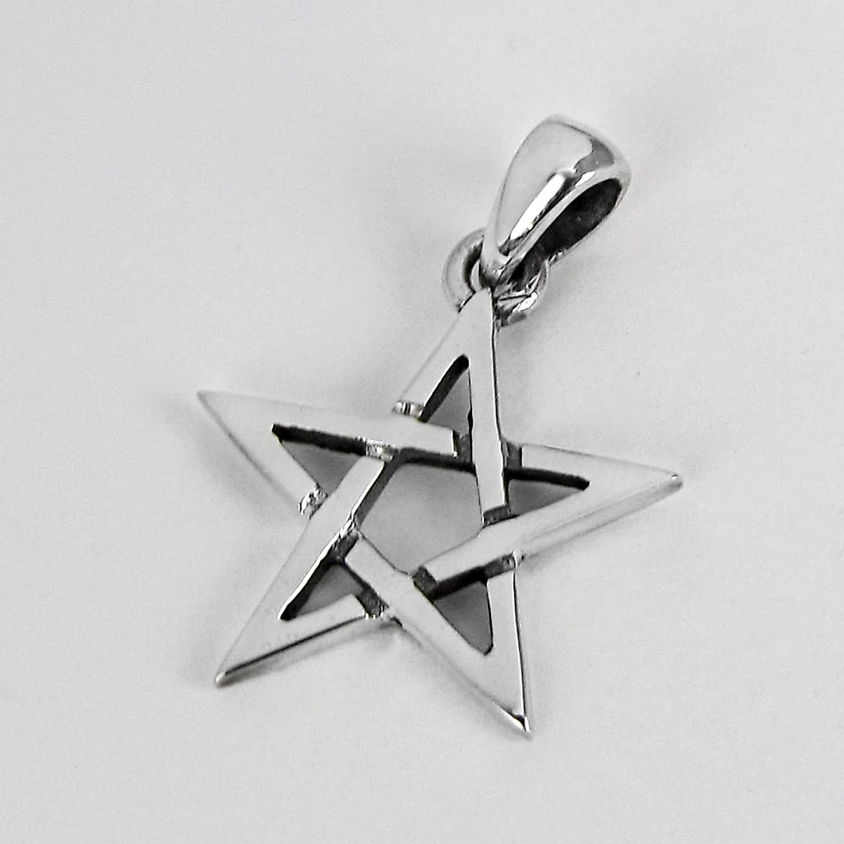 Moonlight Mysteries Sterling Silver Wiccan Pentacle Pentagram Star Pendant; 5/8" wide