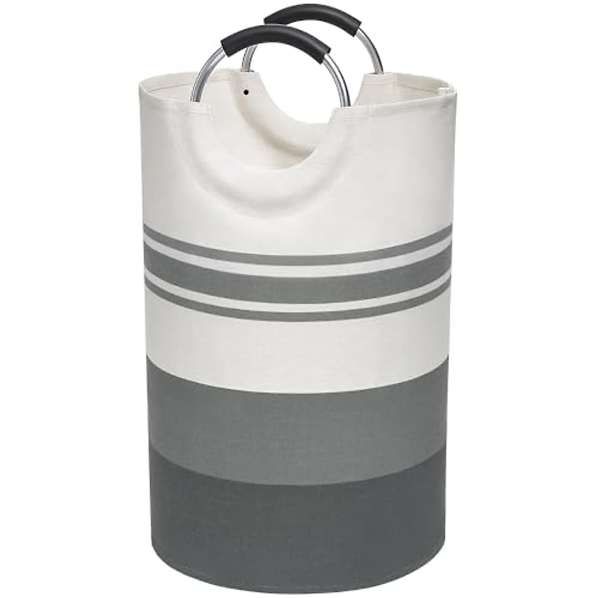 CHICVITA Large Laundry Basket Dirty Clothes Hamper, Collapsible Laundry Baskets for College Dorm, Foldable Dirty Clothes Basket, Canvas Laundry Bag with Handles, 1 Pack, 80L, Grey