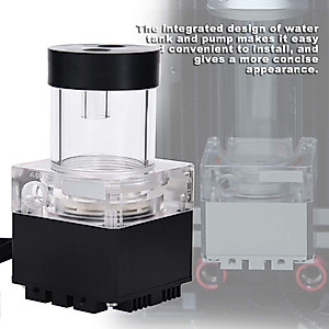 800L/H 8W 7V Water Cooling Pump with 4 Meters Pump Head & LED Power Indicator G1/4 Thread Fast Heat Dissipation CPU Cooling System (12cm Black)