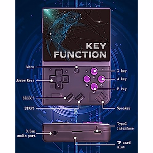 Miyoo Mini Plus Retro Handheld Game Console,Retro Game Emulator Console for Adults and Children,3.5" IPS Screen,64GB TF Card 10,000+ Games,Portable Rechargeable Open Source,Support WiFi (Purple)