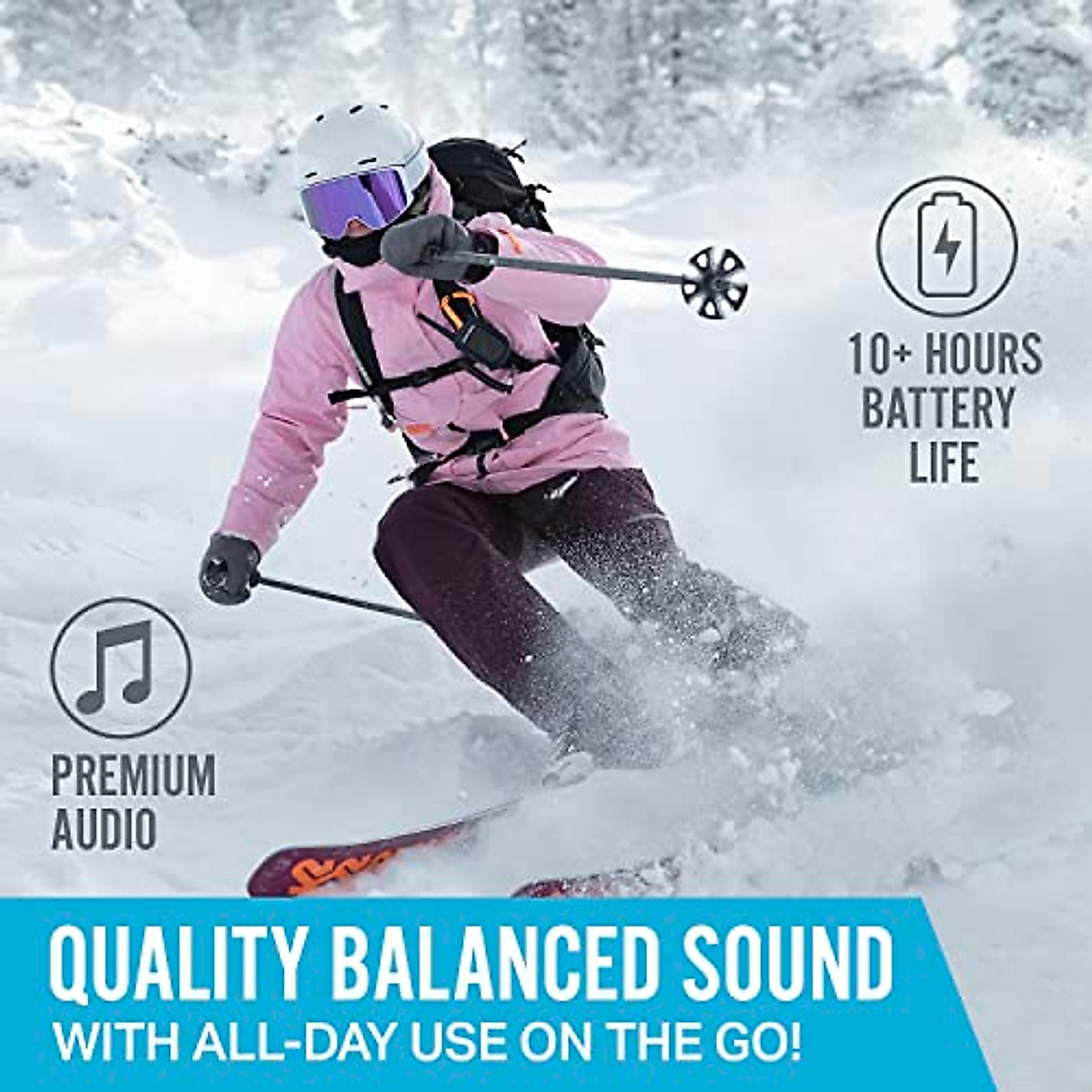 Wildhorn Alta Wireless Bluetooth, Drop-in Headphones - HD Speakers Compatible Any Audio Ready Ski/Snowboard Helmet Headphones. Glove Friendly Controls, Microphone for Hands-Free Calls