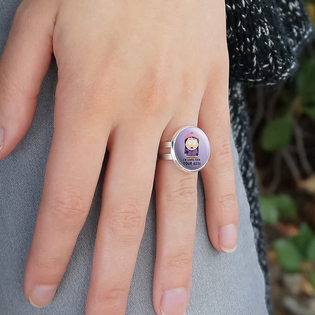 GRAPHICS & MORE South Park Wendy Kicks A** Silver Plated Adjustable Novelty Ring