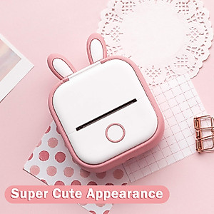 Memoking T02 Small Thermal Printer for Phone, Portable Wireless Note Printer with 3 Rolls Paper for Children’s Day Birthday and Printer Case