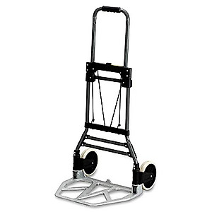 Safco Products 4062 Stow-Away Collapsible Moving Utility Hand Truck & Cart, Holds up to 275lbs Silver and Black