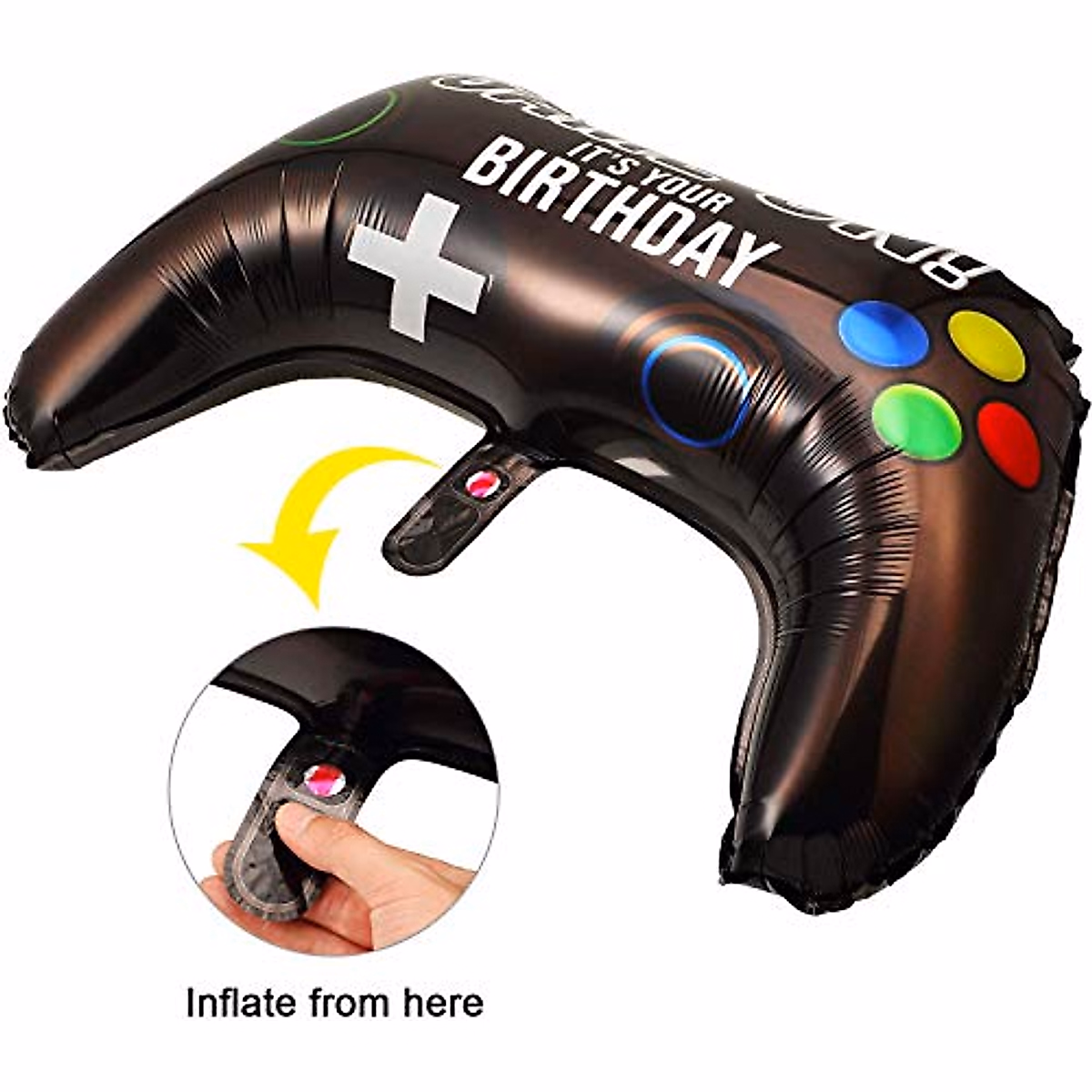 6 Packs Video Game Balloons, Reusable Game Controller Balloons, Balloons For Boys, 23.6'' x 15.7'' Aluminum Foil Balloons for Birthday Party and Game Party Decoration