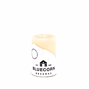 Bluecorn Beeswax | Ivory Beeswax Pillar Candle 2x3 | Unscented Pillar Candles | 100 Percent Beeswax Candles | Decorative Pillar Candles | Handmade in Colorado Since 1991