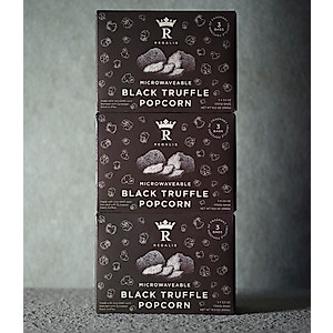 Regalis Microwavable Black Truffle Popcorn, Non-GMO Kernels, Real Black European Truffle, 3 Bags