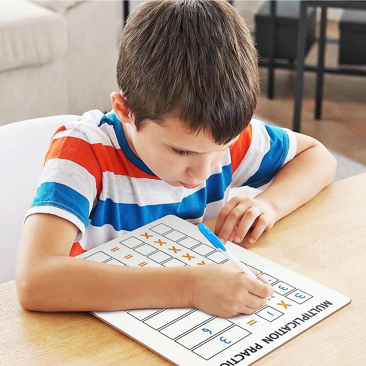 Dry Erase Multiplication Chart Whiteboard 9" x 12" Multiplication Table l Double Sided Times Table Math Manipulatives White Board for Kids Students, Classroom and Home, Mini Whiteboard Lapboard
