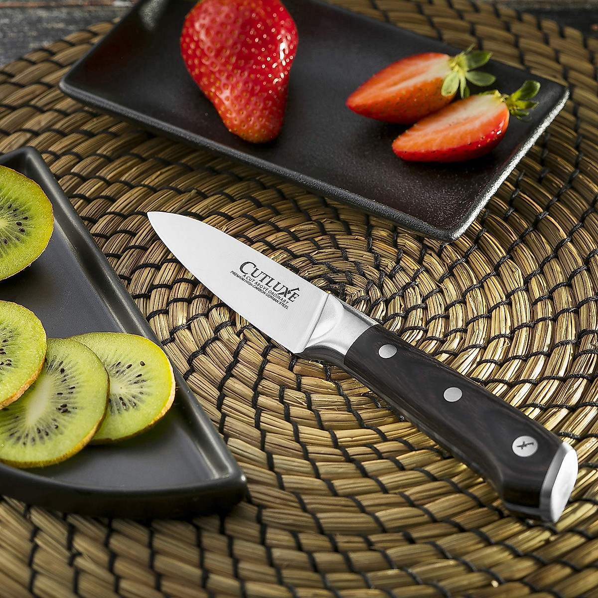 Cutluxe Paring Knife & Chef Knife– Forged High Carbon German Steel – Full Tang & Razor Sharp – Ergonomic Handle Design – Artisan Series