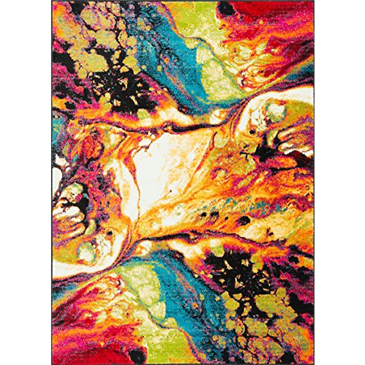 Soleil Contemporary Abstract Multi-Color Rectangle Area Rug, 8' x 10'