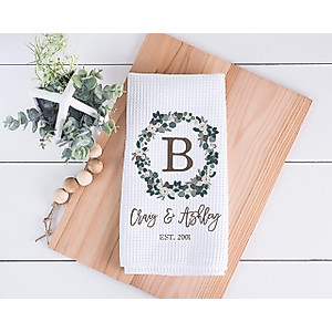 Custom Christmas Waffle Weave Dish Towel | Personalized Kitchen Towel | Housewarming Gift | Personalized Christmas Gift Women | Personalized Dish Towel | Christmas Kitchen Towel