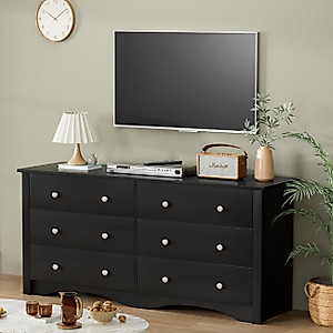 YESHOMY Dresser for Bedroom, Wide Chest Storage Organizer and TV Stand for Living Room, Closet, Hallway, Dormitory, Brown