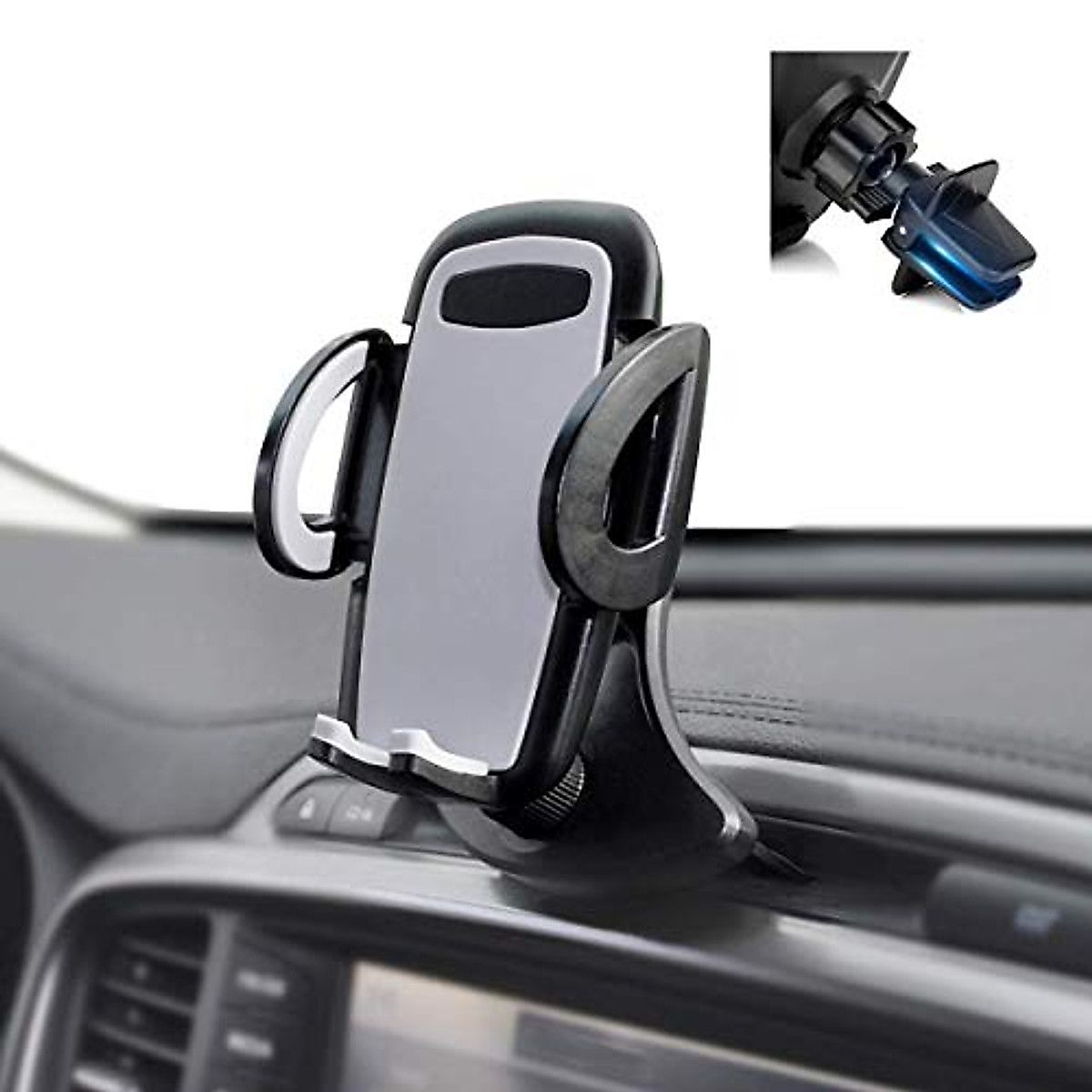 CD Slot Car Phone Mount, Universal CD Slot & Air Vent Car Phone Holder Hands-Free CD Player Car Cradle Vehicle Mount for iPhone 14 13 12 11 Pro Max XS XR SE Galaxy S22 S21 S20 S10 Android Phones
