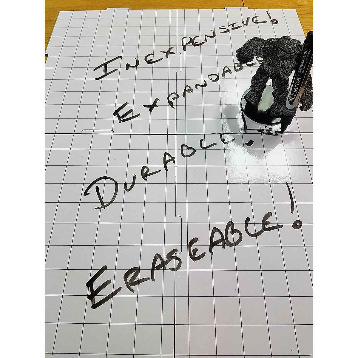 4 Pack Gaming Paper Wet/Dry Erase Tiles 1" Grid