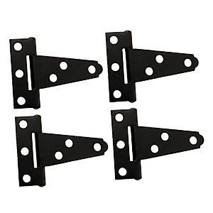 SEWOART T Hinges for Furniture 4PCS 2 Inches Heavy Duty T Hinge Zinc Coating Door Hinges Black Easy Install