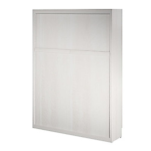 Atlin Designs Modern Wood Queen Size Murphy Wall Bed in Ivory Oak