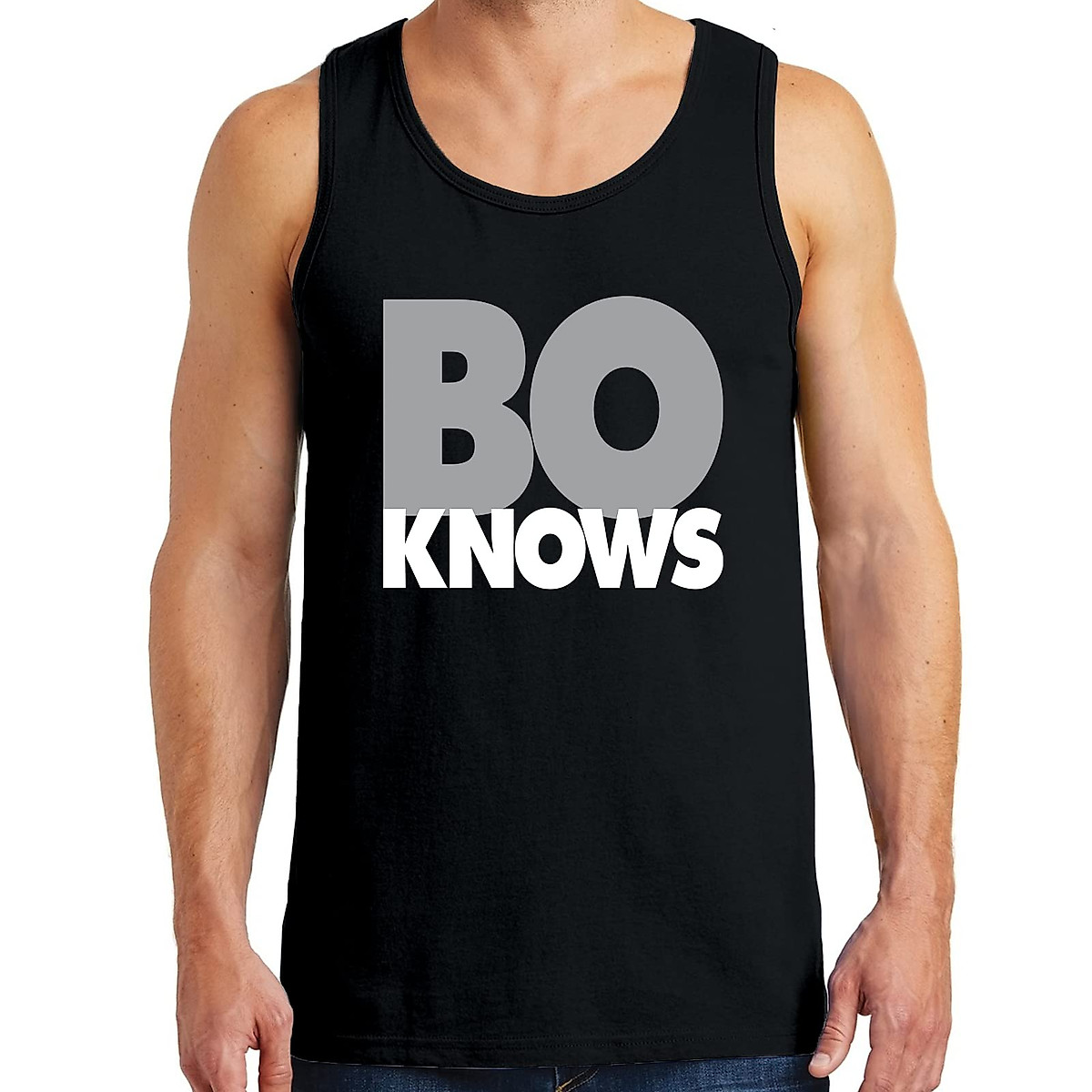 UGP Campus Apparel Bo Knows (Grey/Black) Mens Tank Top - X-Large - Black