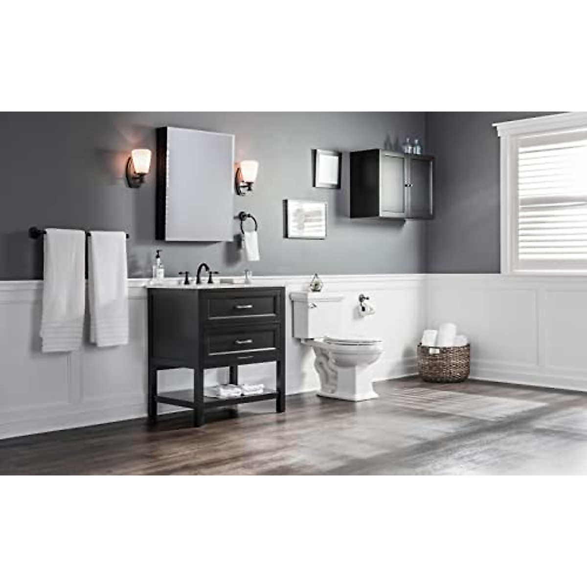 Miseno MNO240C2BWH Miseno MNO240C Santi Two-Piece High-Efficiency Toilet with Elongated Chair Height Bowl - Includes Soft Close Seat, Wax Ring Kit, and Classic Style Tank Lid