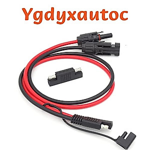 Ygdyxautoc 2 FT 10AWG Solar Panel to SAE Adapter Cable, Solar to SAE Extension Cable 10 Awg, SAE to Solar Male & Female Adapter Cable with SAE Polarity Reverse Adapter for RV Panel Solar