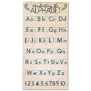 Handwriting the Alphabet - Vintage Canvas Alphabet Poster Wall Scroll Art - Nursery Decor 16" x 32" Baby Room Decor Print - Makes Great Playroom Wall Decor - Homeschool Decor - ABC Wall Decor