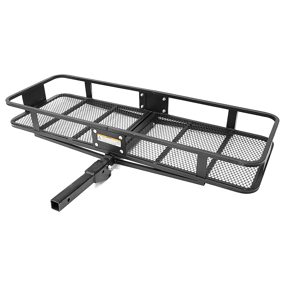 MaxxHaul 70103 500 lb. Capacity Steel Hitch Mount Folding Cargo Carrier Mesh Basket Fits 2 inch Hitch Receiver 60 x 21 x 6.5 in For Car SUV Pickup Truck Van Camping Traveling