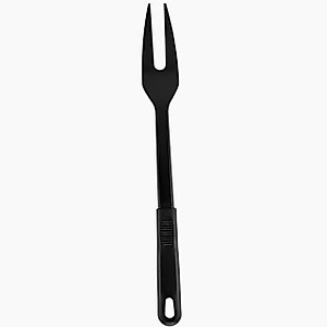 Tezzorio 12 3/4 inch Pot Fork, 410ºF Heat Resistant Black Nylon 2-Prong Meat Cooking Fork with Ergonomic Handle, Made for Carving and Serving Meat, Kitchen Gadgets for Serving and More