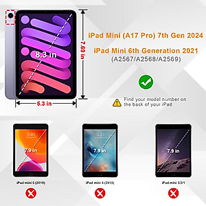 Fintie 2-Pack Tempered Glass Screen Protector for iPad Mini 7 (A17 Pro) 7th Generation 2024 / iPad Mini 6 (6th Generation 2021) 8.3 Inch - Anti Scratch Premium HD Clear, 9H Hardness Bubble Free