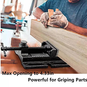 Drill Press Vise, Quick Release Bench Vise 5'', Heavy Duty Drill Press Vice Clamp- 5.12" Jaw Opening, 4.84" Jaw Width - Vice for Woodwork, Low Profile Drill Press, Benchtop, Milling Machine,etc