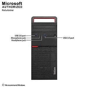 Lenovo ThinkCentre Tower Desktop PC Computer Workstation, Intel Quad Core i5-6400 up to 3.3GHz, 16G DDR4, 512G SSD, DVD, USB 3.0, VGA, DP, Mouse, Keyboard, Windows 10 Pro 64 Bit (Renewed)