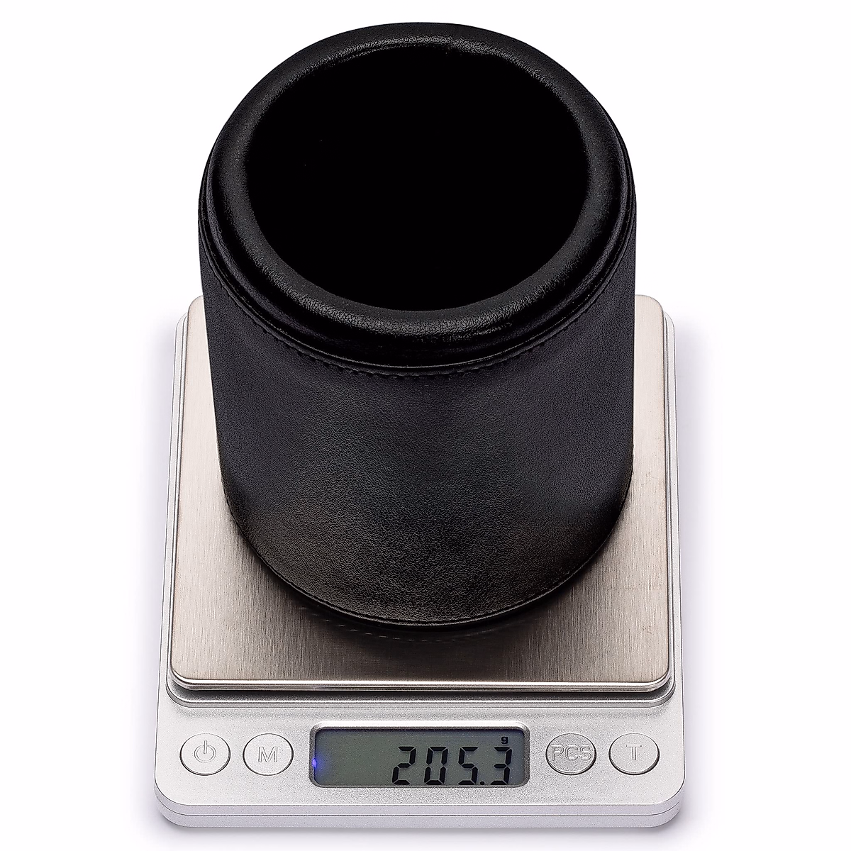 Yellow Mountain Imports Premium Padded Leatherette Dice Cup with 5 (14mm) 6-Sided Dice Set