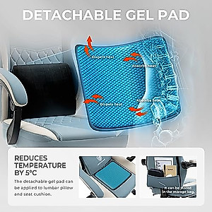 Dowinx Gaming Chair Breathable Fabic Computer Chair with Pocket Spring Cushion, Comfortable Office Chair with Gel Pad and Storage Bags,Massage Game Chair with Footrest,Blue