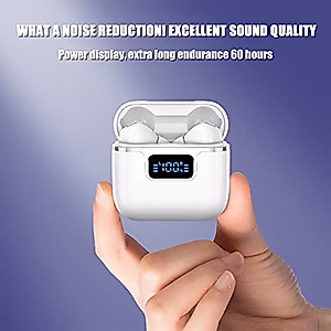 Wireless Bluetooth Earbuds with Charging Case, Stereo Headphones with Deep Bass Low Power Noise Reduction, Built in Mic Headset for Sport/Work