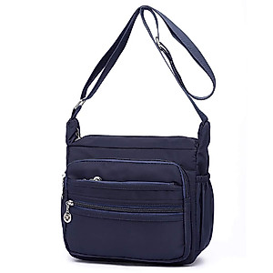 Collsants Small Nylon Crossbody Bag for Women Everyday Purse Travel Shoulder Bag Multi Pocket