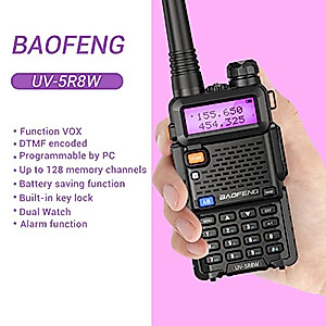 BaoFeng UV-5R 8W High Power Two Way Radio Ham Radio Dual Band Portable Radio Tri-Power Handheld Walkie Talkies with AR-771 Antenna