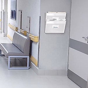 Acrimet Wall Mount Pocket File Organizer Holder (Hangers Included) (White Color) (2 Pack)