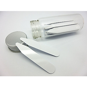 Lary 28 Pcs Plastic Collar Bones Shirt Stays in Glass Bottle Length 2 inches