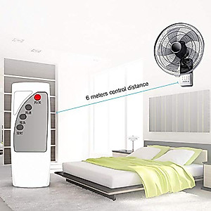 LHJJ Wall-Mounted Fan-air Circulator-220V/50HZ-remote Control-Automatic Fan-Black