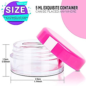 HNYYZL Sample Container,5 Gram Empty Plastic Cosmetic Pot Jars for Eye Shadow Nails Powder Jewelry Cosmetic Lip Balm Cream Lotion(11colors, 55 Pcs)