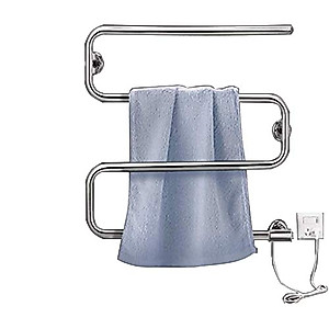 AFLHYJK Steel Electric Towel Rack - Stainless Steel Free Standing Electric Heated Towel Warmer Laundry Drying Rack