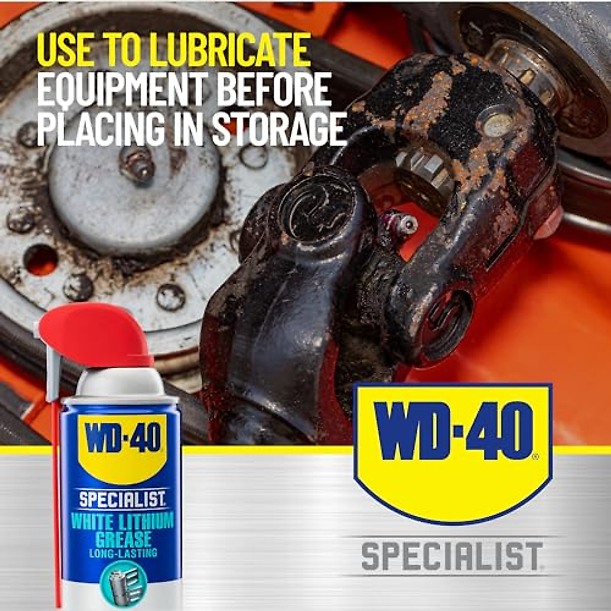 WD-40 Specialist White Lithium Grease Spray with SMART STRAW SPRAYS 2 WAYS, 10 OZ