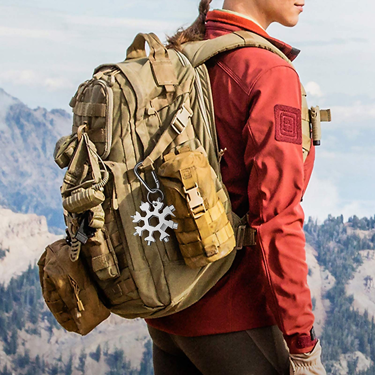 Stocking Stuffers for Men, 18 in 1 Snowflake Multitool, 2 Pack Christmas Men Dad Gifts, Cool Gadgets Hand Multi Tool Outdoors Camping Portable Bottle Opener Flat Screwdriver Kit Wrench