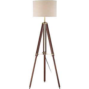 Cherry Finish Wood Surveyor Tripod Floor Lamp