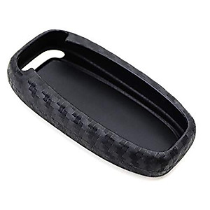 iJDMTOY Carbon Fiber Pattern Soft Silicone Key Fob Cover Case Compatible with Audi A3 A4 A5 A6 A7 A8 Q3 Q5 Q7 TT Gen1 Smart Key
