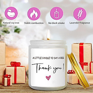 Thank You Gifts Hostess Gifts Appreciation Gifts for Friends Teacher Principal Bus Driver Nurse Doctor Neighbor Coworker - Lavender Scent Thank You Candle - 7 oz