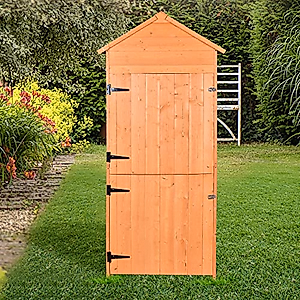 Lifeand 6.2ft×2.6ft Outdoor Storage Shed,Wooden Garden Storage Cabinet,Waterproof Tool Organizer with Lockable Doors for Garden, Backyard, Patio, Lawn, Meadow, Farmland